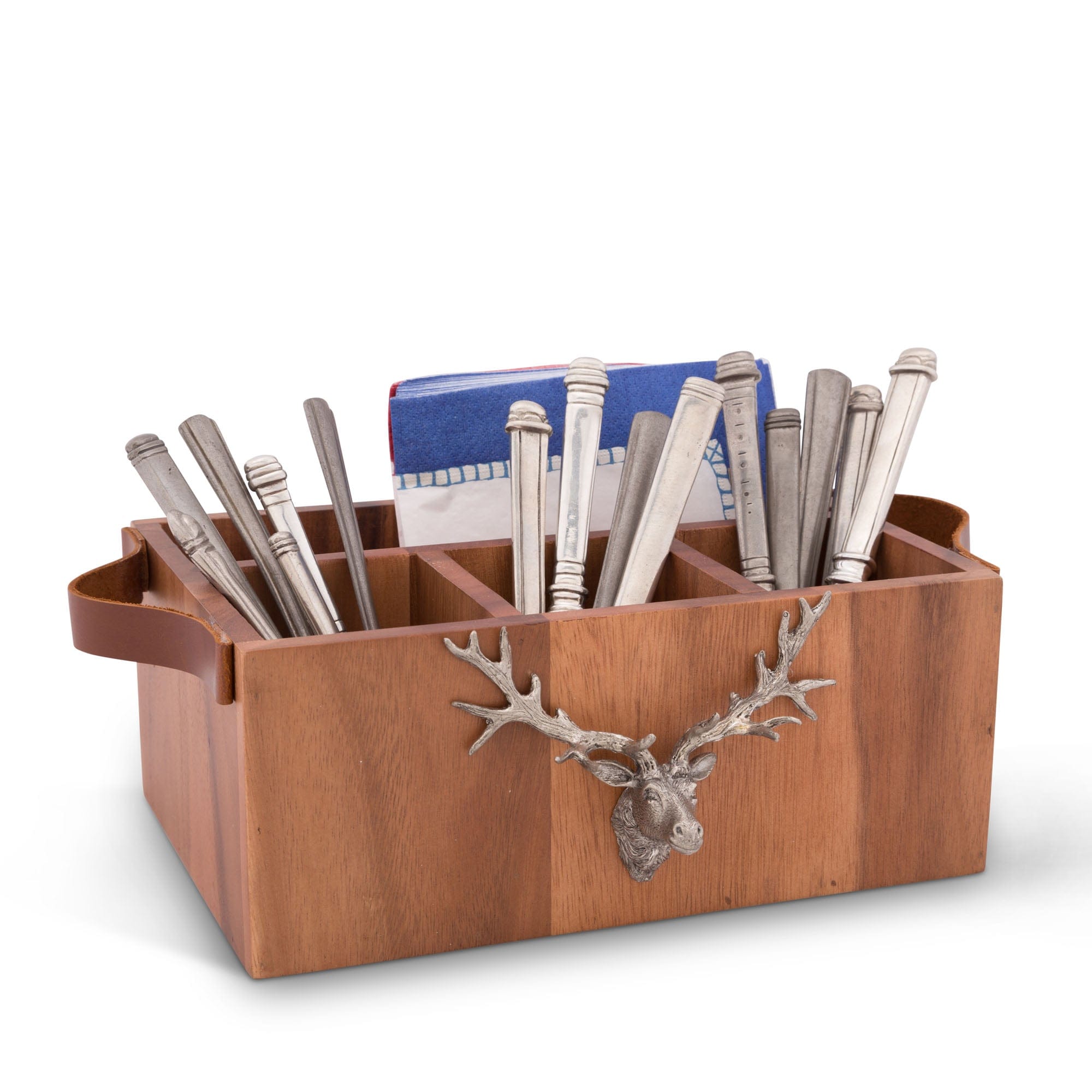 Rustic Charm Lodge Style Wooden Flatware Caddy - Ideal for Country ...