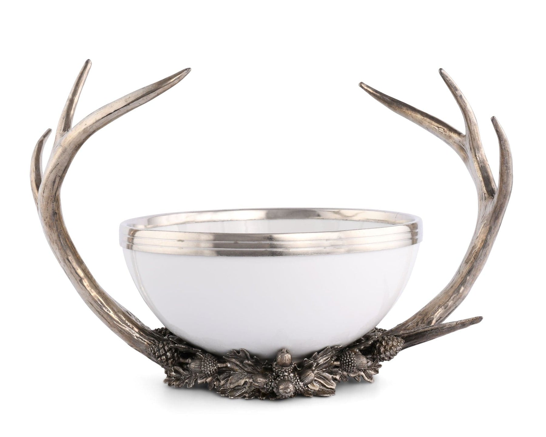 Durable Pewter Antler Design Bowl Ideal for Rustic-themed Home Dinners ...