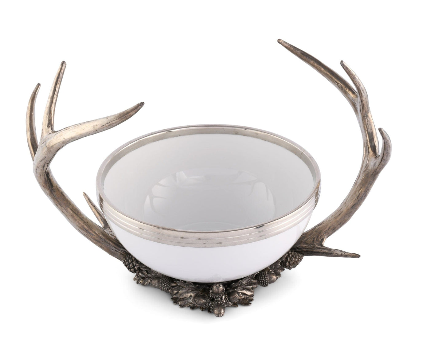 Durable Pewter Antler Design Bowl Ideal for Rustic-themed Home Dinners ...